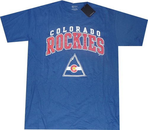 Colorado Rockies Vintage Throwback Arch Logo Blue Shirt by Gear ...