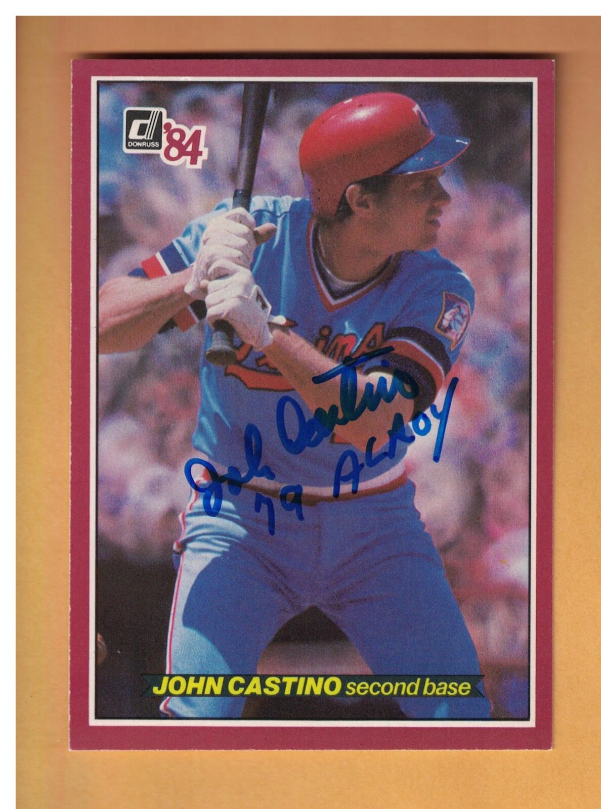 JOHN CASTINO AUTOGRAPHED 1984 DONRUSS JUMBO CARD SIGNED MINNESOTA TWINS ...