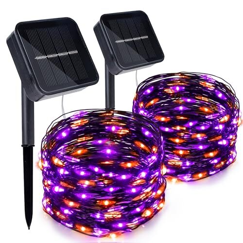 2 Pack Halloween Outdoor Solar String Lights Garden Patio Fairy Lights ...