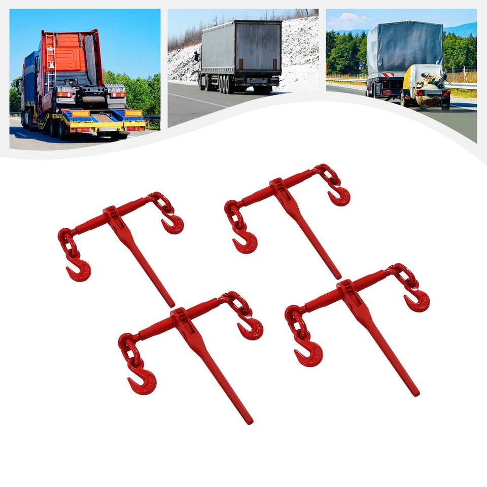 4pcs Chain Binders Red Steel Load Binders Length Adjustable Ratchet ...