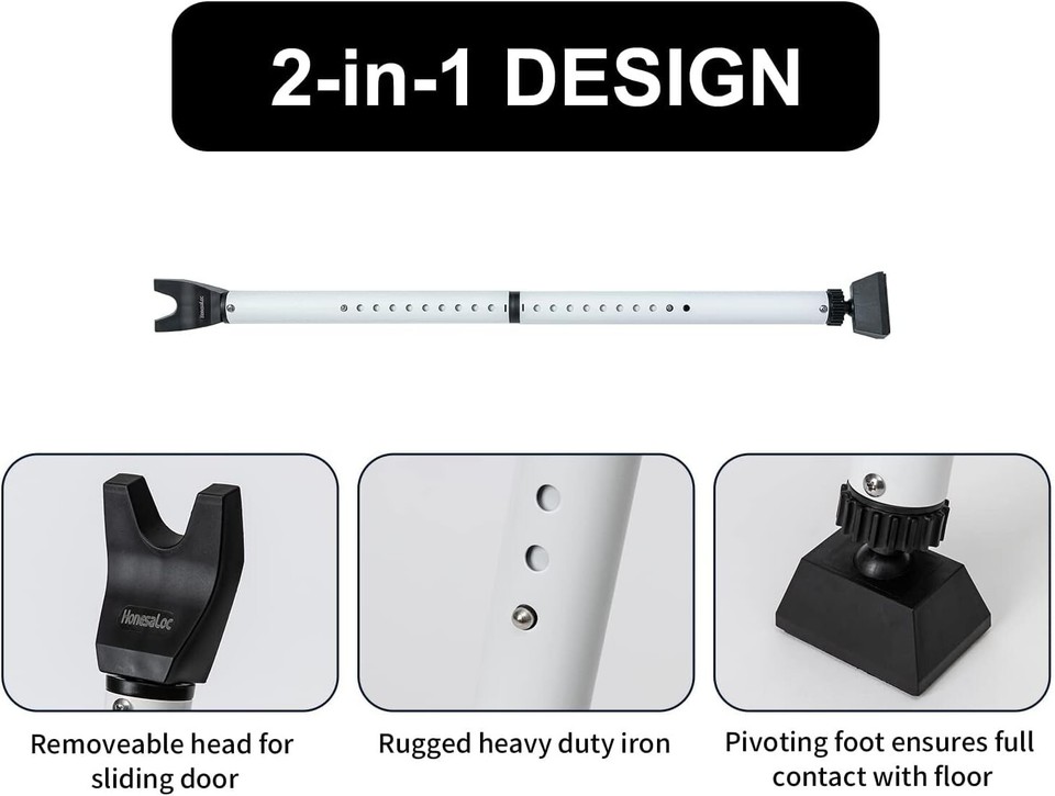 Home Child Proof Security Bar Sliding Door Jam Lock Safety Bar Window ...