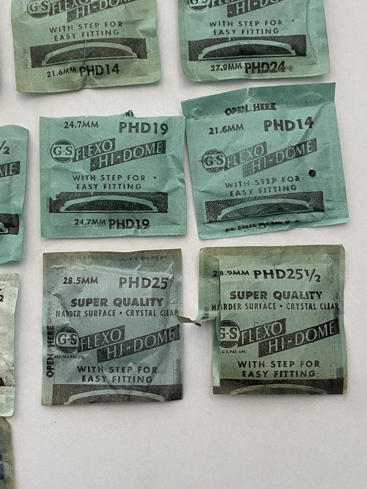 G-S Flexo Round Hi Domed Acrylic Watch Crystal Select Your Size Vintage ...