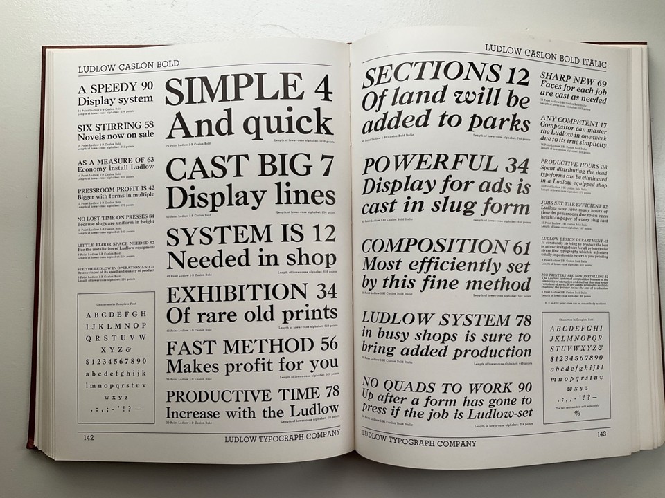 Ludlow Typefaces Chicago 1940s Rare US | Typography Graphic Design Type ...