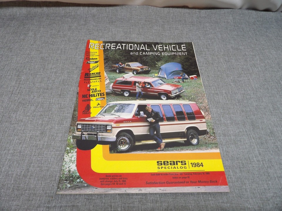 1984 Sears Specialog Recreational Vehicle Camping Catalog Vans Trucks ...