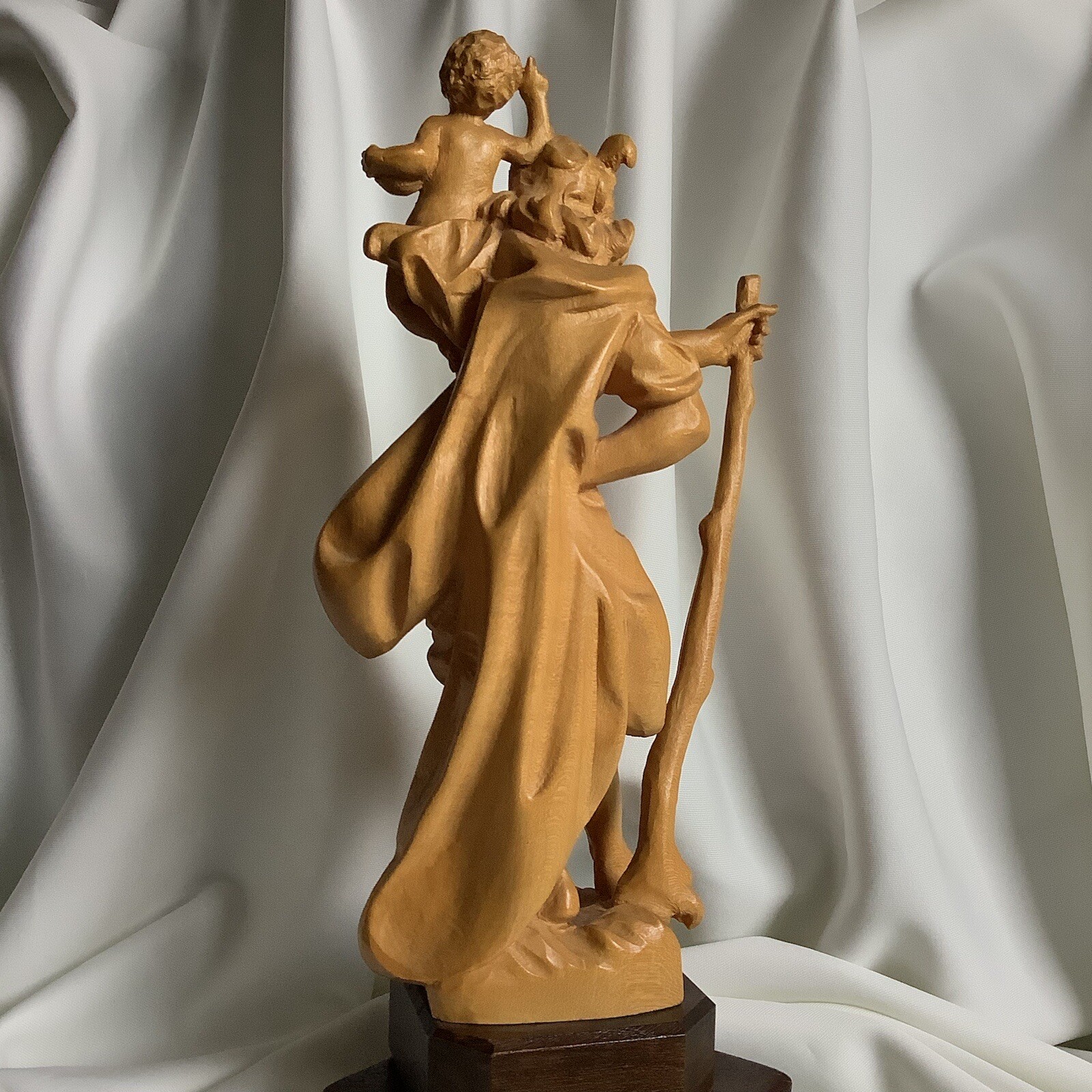 Italy Saint Christopher Deity Maria Catholic Jesus Carved Wood Statue ...