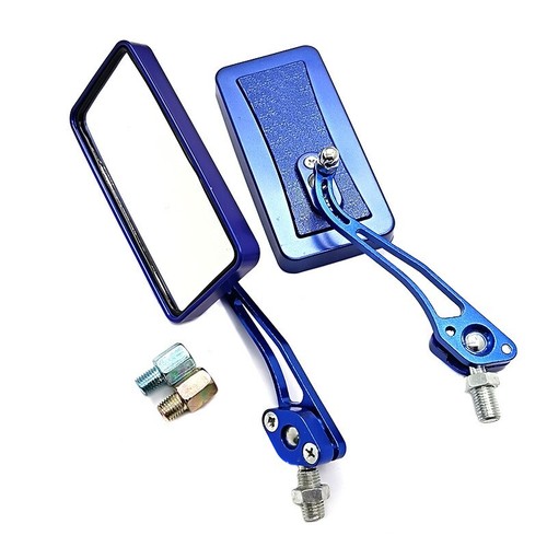 Pair Motorcycle Rectangular Rearview Mirrors 8mm 10mm For Harley Honda ...