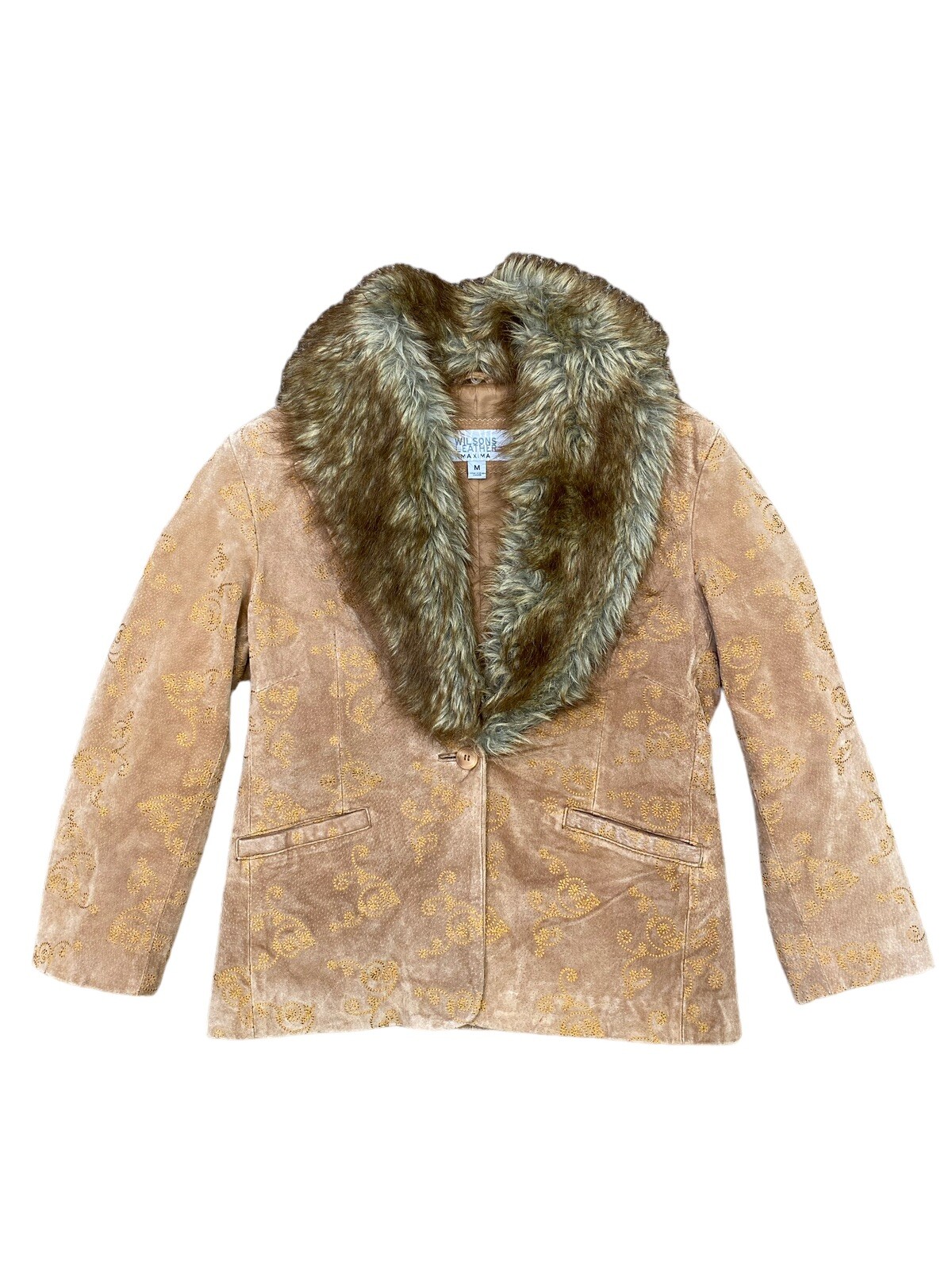 WILSONS LEATHER MAXIMA FAUX FUR TRIM LEATHER JACKET W… - Gem