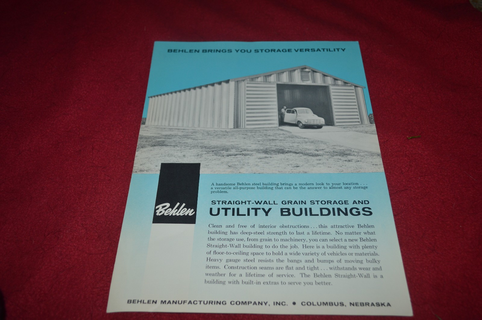 Behlen Utility Buildings Dealers Brochure YABE10 | eBay