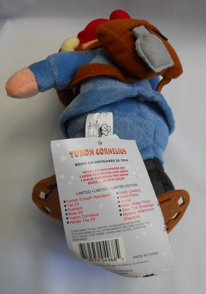 Rudolph CVS Stuffins YUKON CORNELIUS w/ Snowshoes Plush Misfit Toy Bean ...