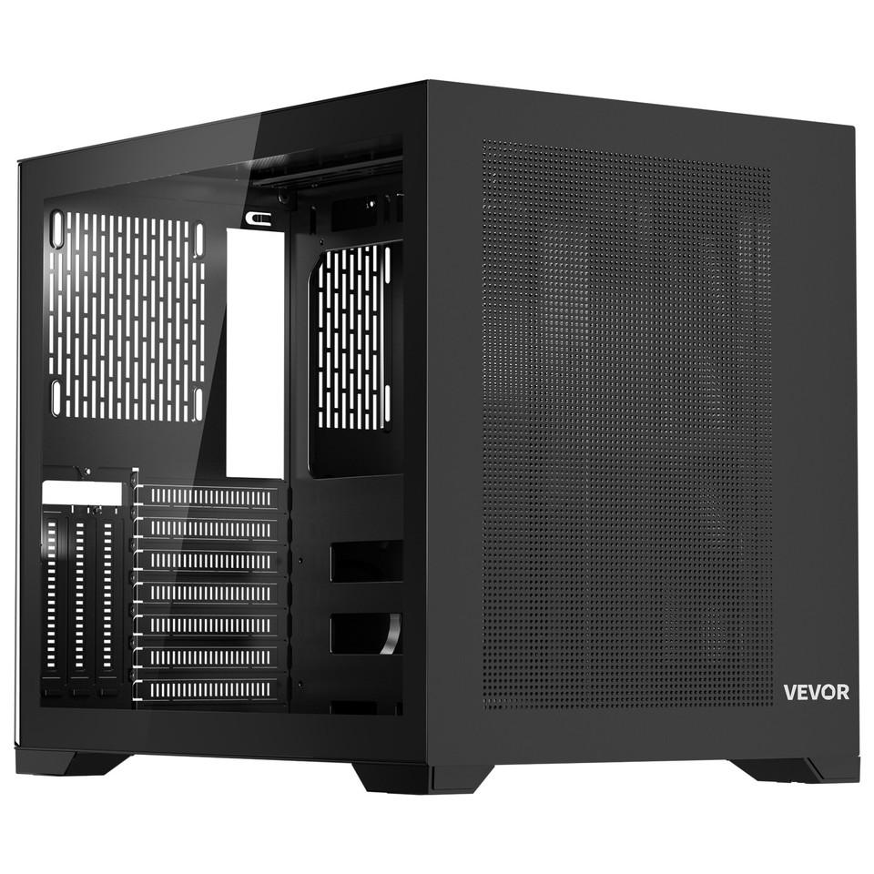VEVOR PC-Gehäuse Gaming Mid-Tower Dual Chamber für ATX-Motherboard ohne ...