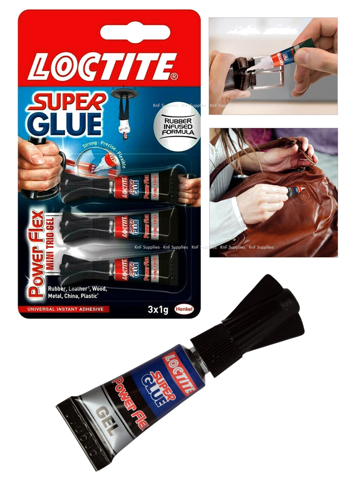LOCTITE Super Glue POWER FLEX MINI TRIO GEL Flexible Adhesive ...