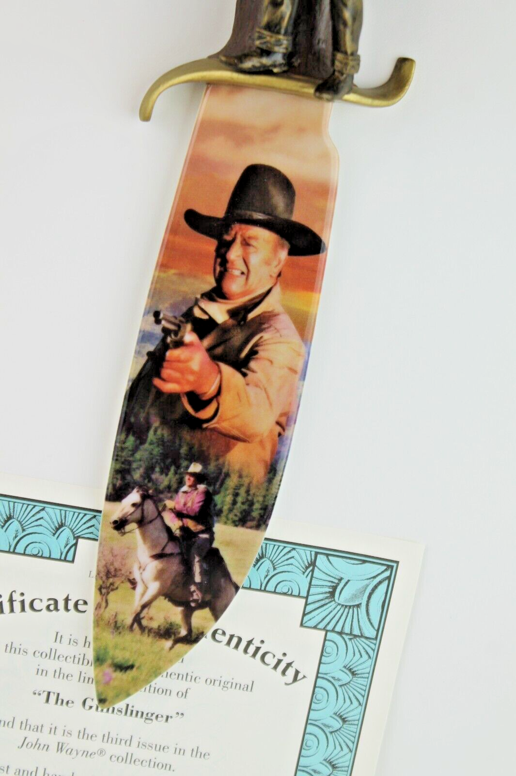 Bradford Exchange John Wayne "The Gunslinger" Replica Knife Plaque COA ...