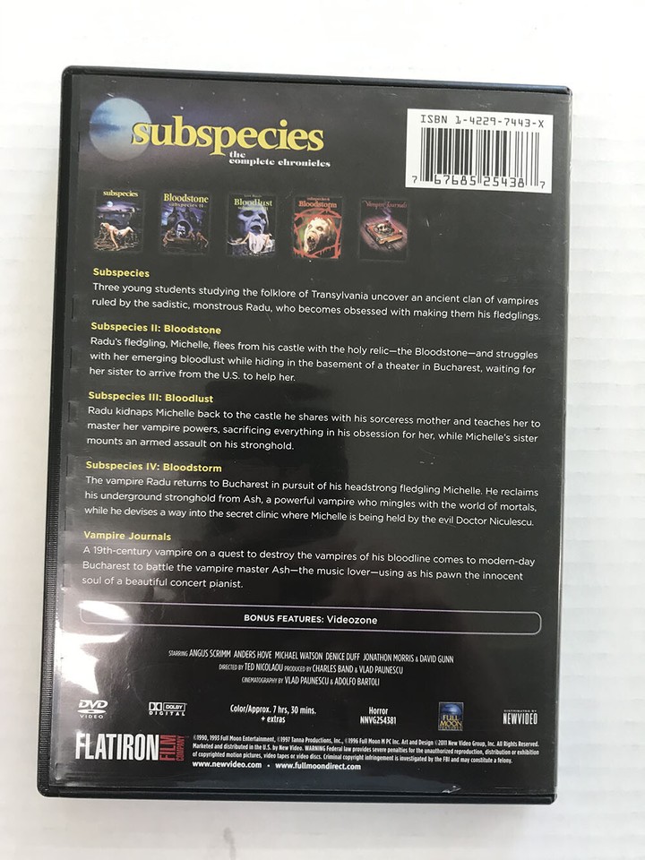 SUBSPECIES-THE COMPLETE CHRONICLES-5 DISC SET | eBay