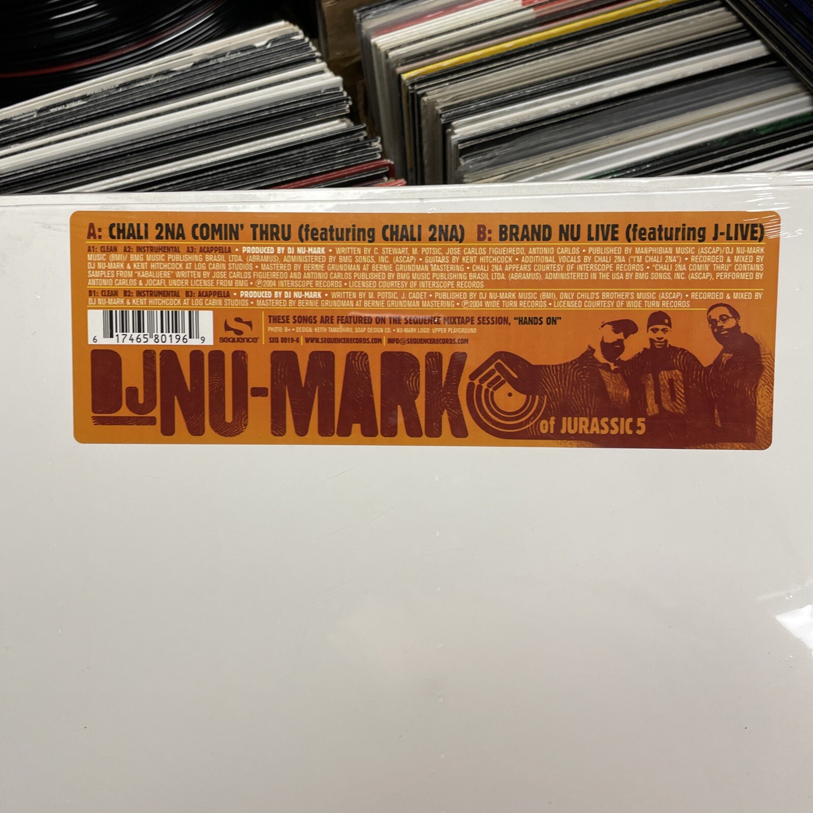 DJ NU-MARK JURASSIC 5 CHALI 2NA COMIN' THRU 12” Vinyl Record J-LIVE J5 ...