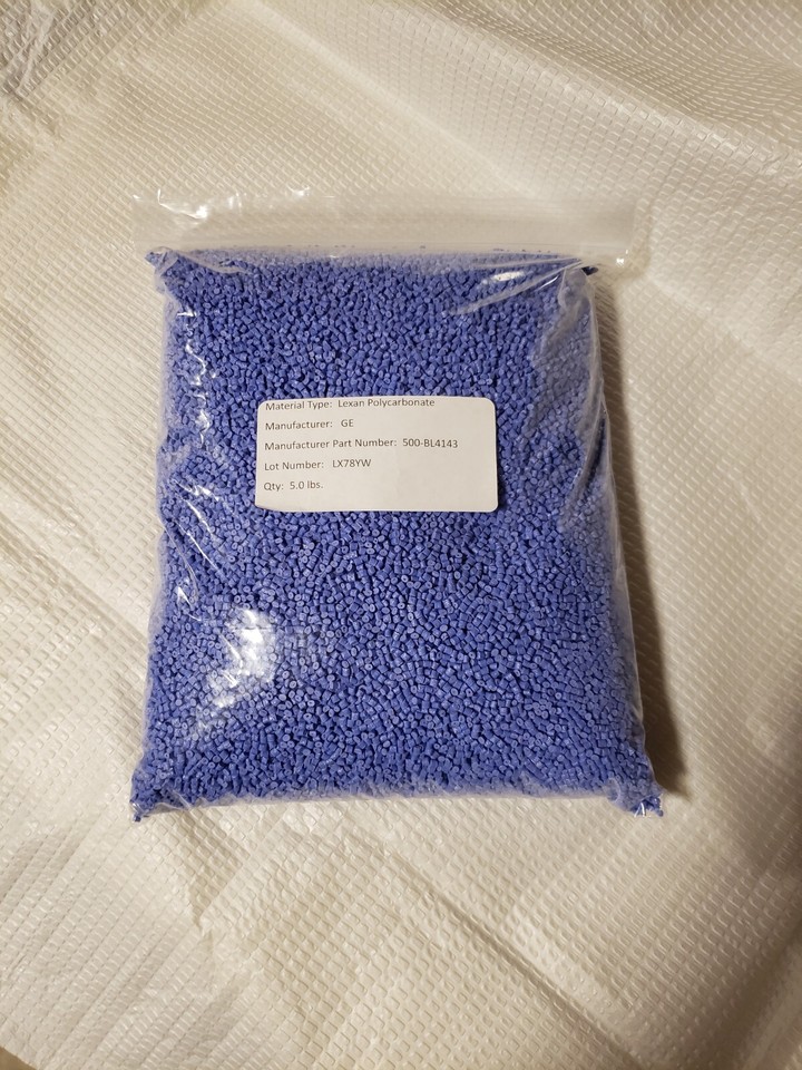 5 pounds blue Lexan PC Polycarbonate Resin Plastic Pellets Blue 3D ...