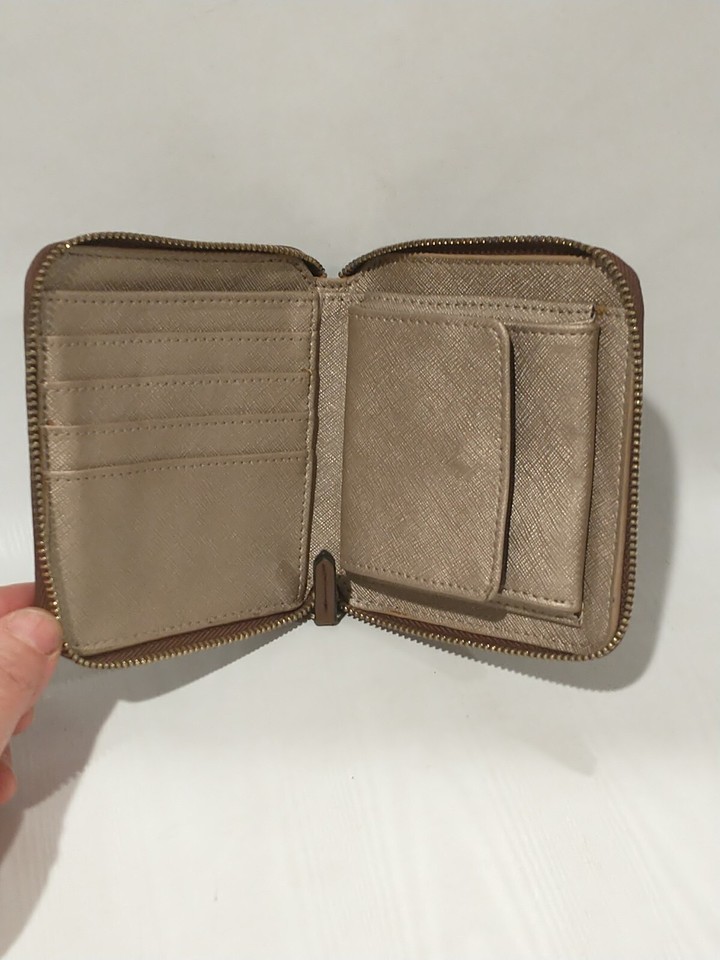 Vintage Nine West Womans Zip Around Wallet Brown 5"X4" | eBay