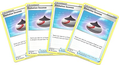 4x EVOLUTION INCENSE 163/202 SWORD & SHIELD Pokemon- PLAYSET-NM/MINT ...