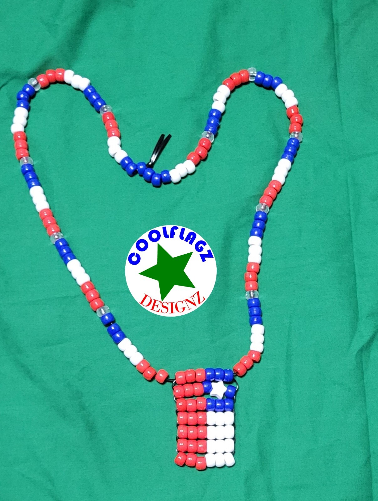 Chile Beaded Flag Necklace Handmade. | eBay