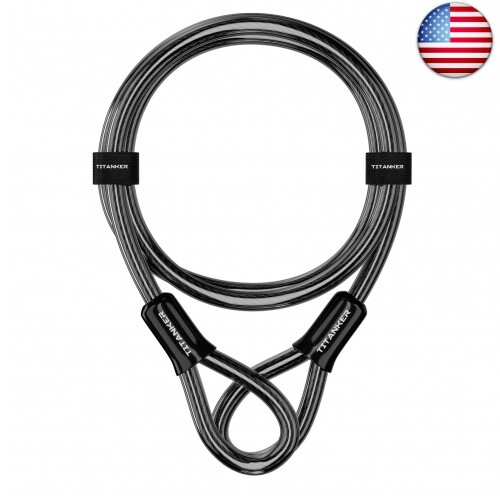 Titanker Bike Lock Cable,12mm Thick Security Cable with Loops Heavy ...