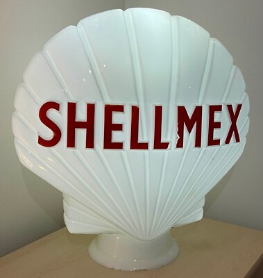 Shell Mex Petrol Pump Globe - Hailware White Glass | eBay UK
