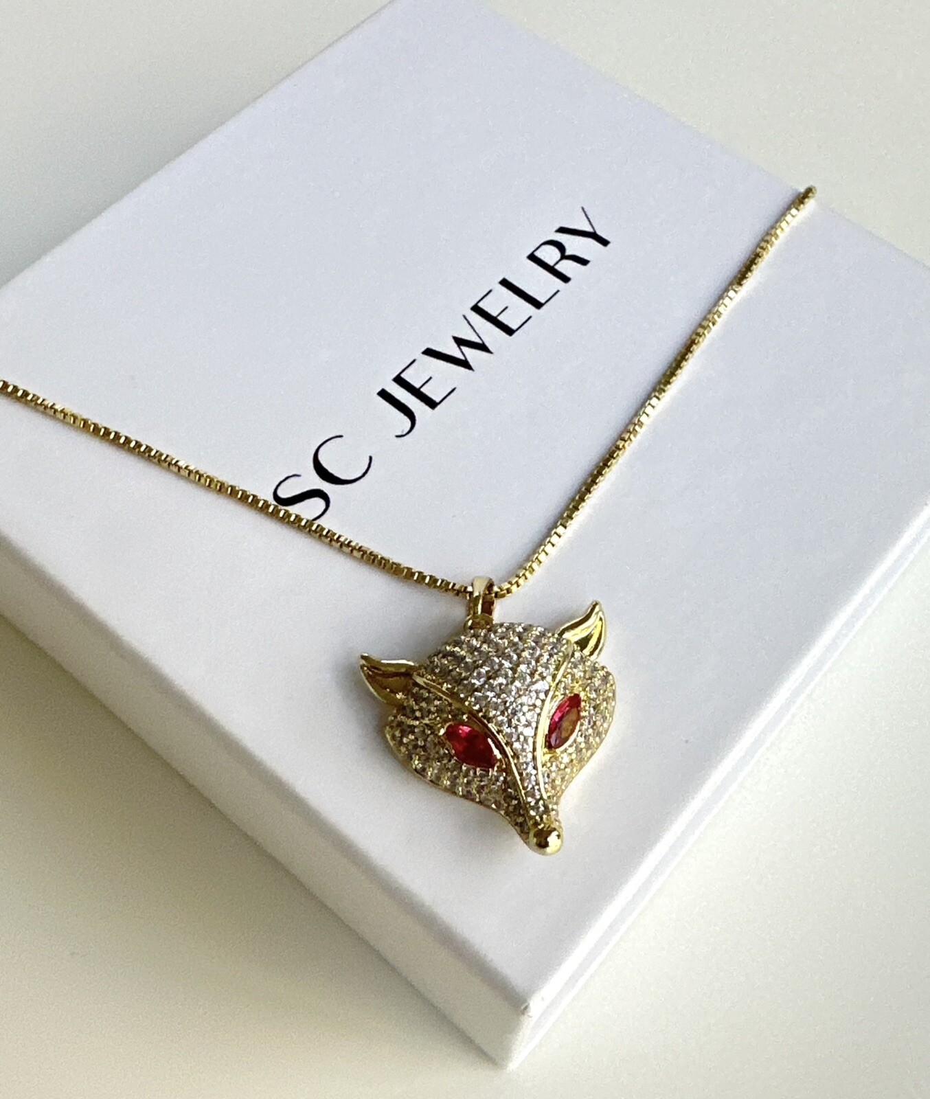 Fox Necklace 14k Gold Plated Zirconia Luxury Jewelry | eBay