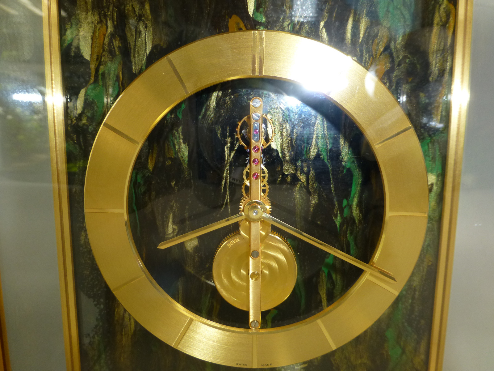 VINTAGE LARGE JAEGER LECOULTRE SKELETON BAGUETTE SWISS 8 DAY CLOCK ...