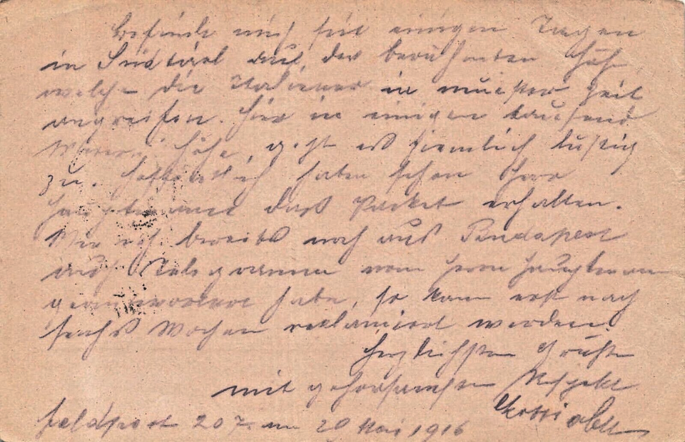 Germany-Personal message from Military Soldier~1916 WW1 Feldpost ...