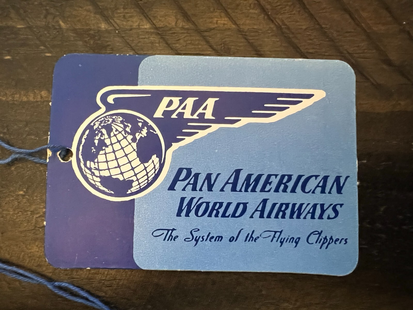 Vintage PAA Pan American World Airways Luggage Tag Wing Logo Flying ...