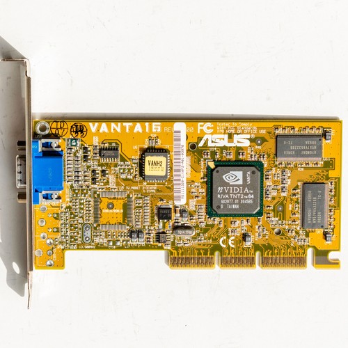 Asus Riva TNT2 M64 Vanta-16 16MB 64-bit SDR AGP 4x Retro 1999 Graphics ...