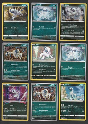 Absol Pokemon Card Collection Set of 9 English Cards Holo Rare NM ...