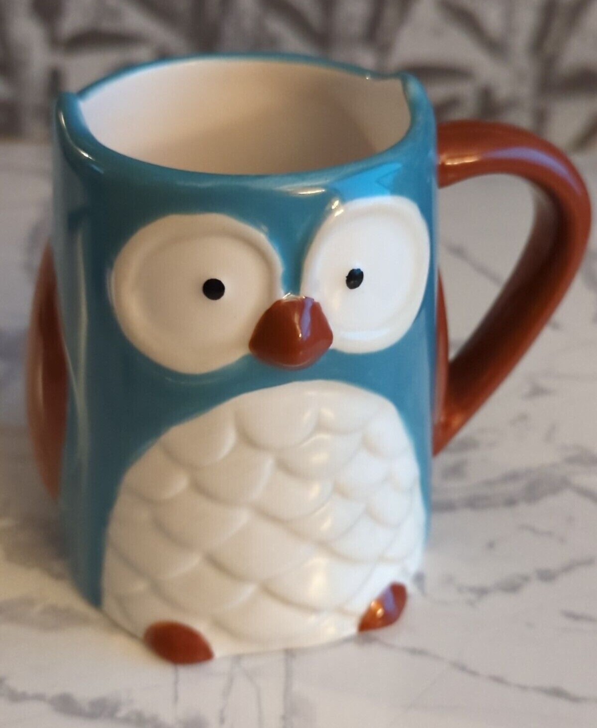 Holiday Home Ceramic OWL Coffee Tea Mug Cup Brown Fall Decor 4 1/4”Tall ...