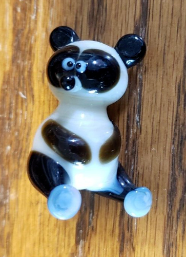 Glass Panda Bear Figure Figurine Computer Desk Top Decoration | eBay