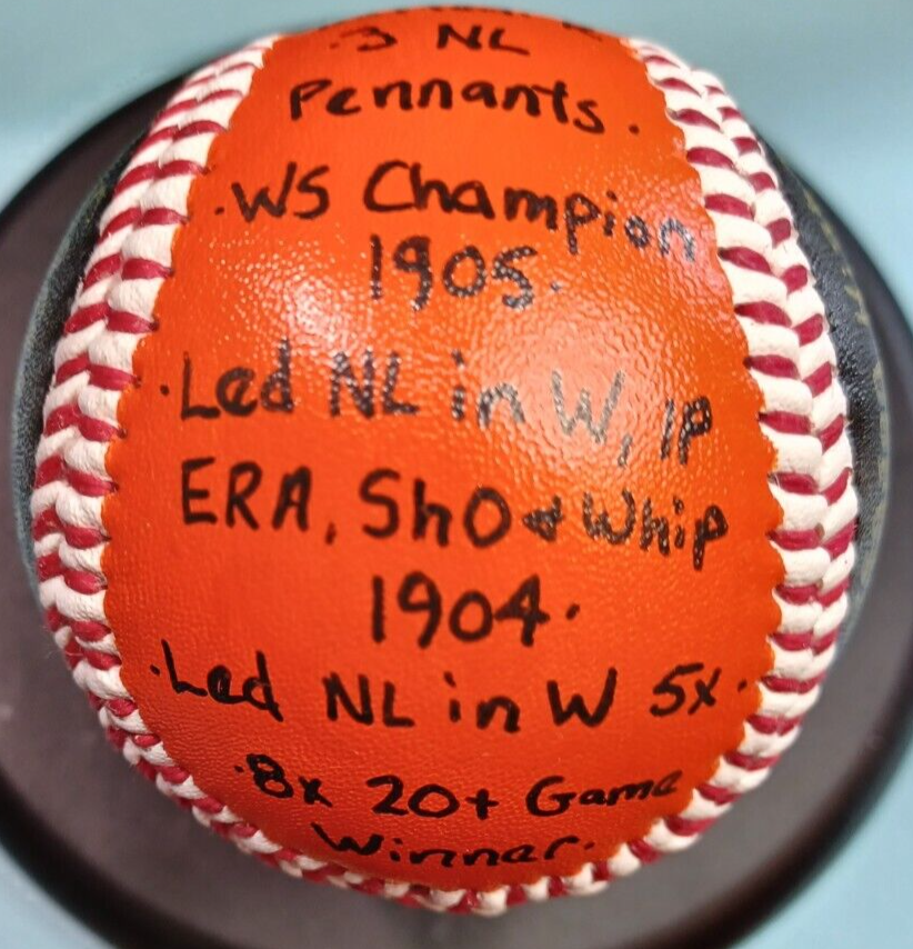 HAND PAINTED JOE MCGINNITY HOF 1946 STATISTICS BASEBALL NEW YORK GIANTS ...