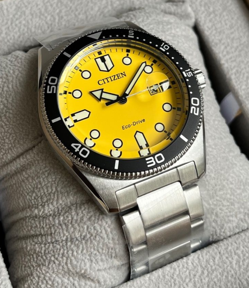 Citizen Yellow Dial Eco-Drive Men's Watch AW1760-81Z | eBay