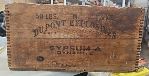 DuPont Explosives Wooden Box, GYPSUM A DYNAMITE. (F64) | eBay