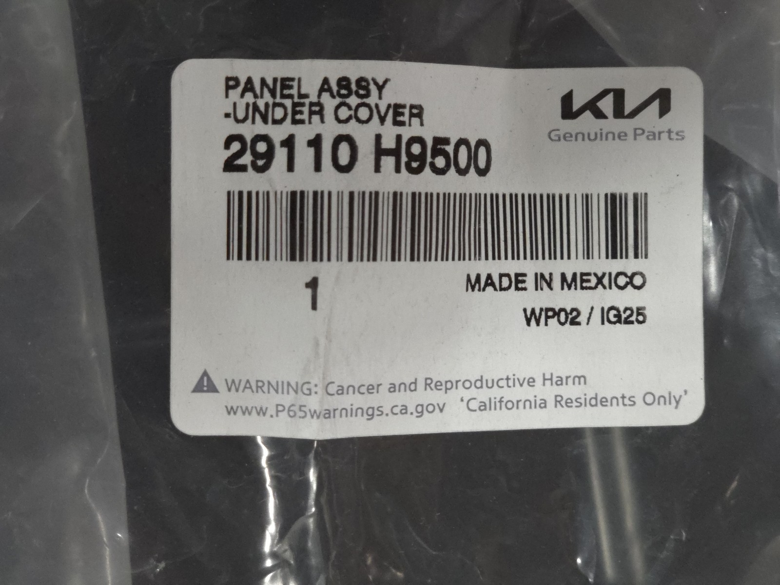 Genuine OEM Kia 29110 H9500 Under Cover Panel 2021-2023 Rio | eBay