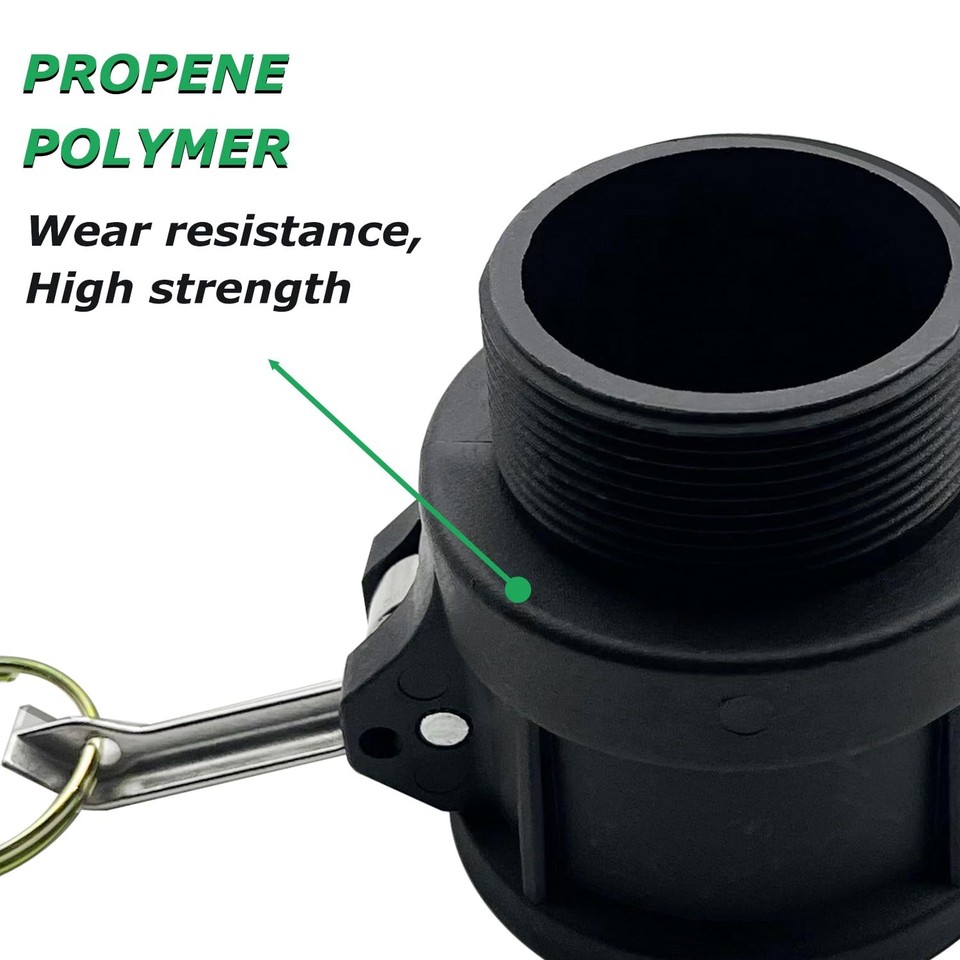 Polypropylene Type B Cam Groove Fitting 2 Pack 1-1/2" Female 1.5" Male ...