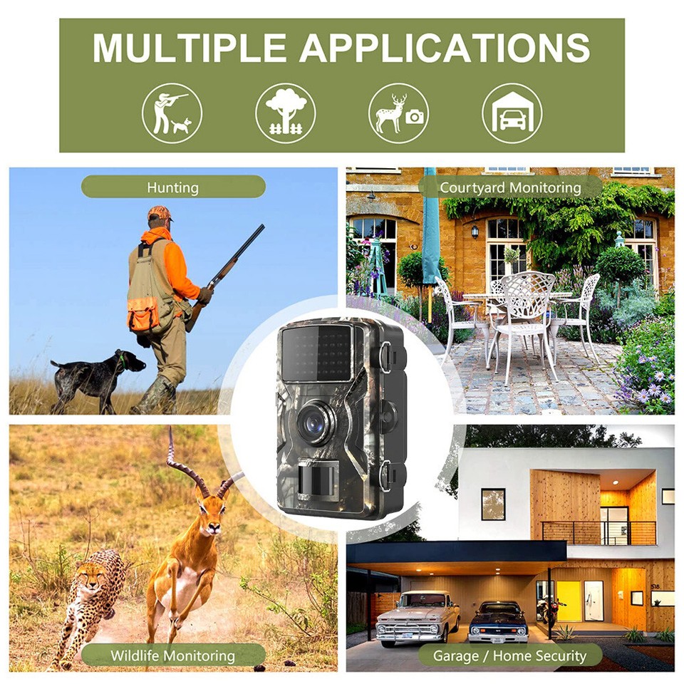 1/2 Pack Wildlife Hunting Trail Camera 1440P Game Camera with Night ...