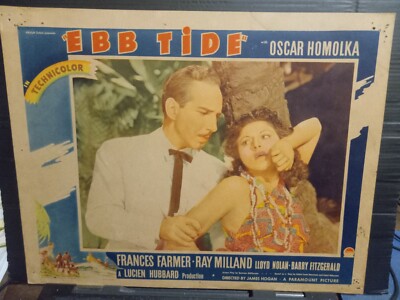 Lobby Card 1937 EBB TIDE evil Lloyd Nolan grabs frightened Lina ...