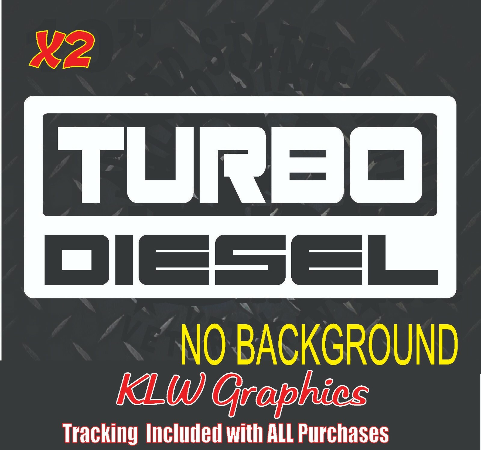 TURBO DIESEL Truck Vinyl Decal Sticker Soot Stacks Euro 7.3 6.7 6.6 6.0 ...