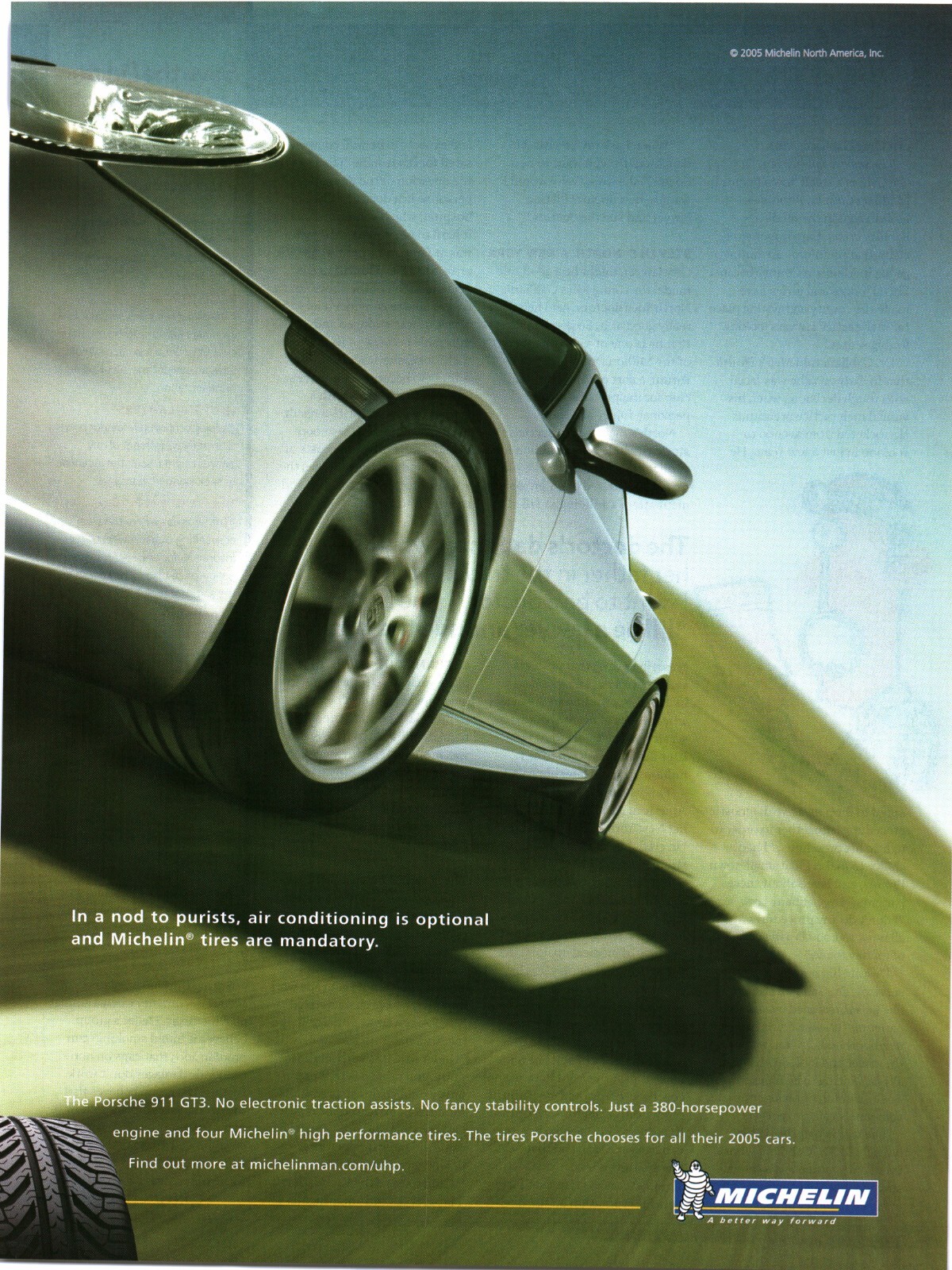 2005 PRINT AD - MICHELIN TIRE AD - PORSCHE 911 GT3 MICHELIN TIRES ARE ...