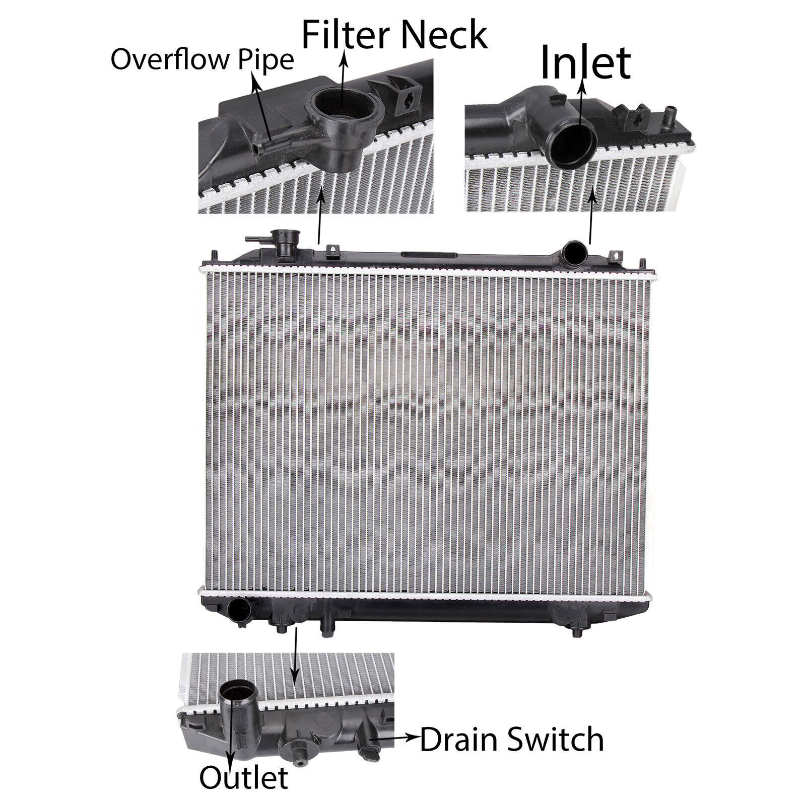 OEM Radiator For Ford Courier PD PE PG PH Mazda Bravo B2500 UF UN UTE ...