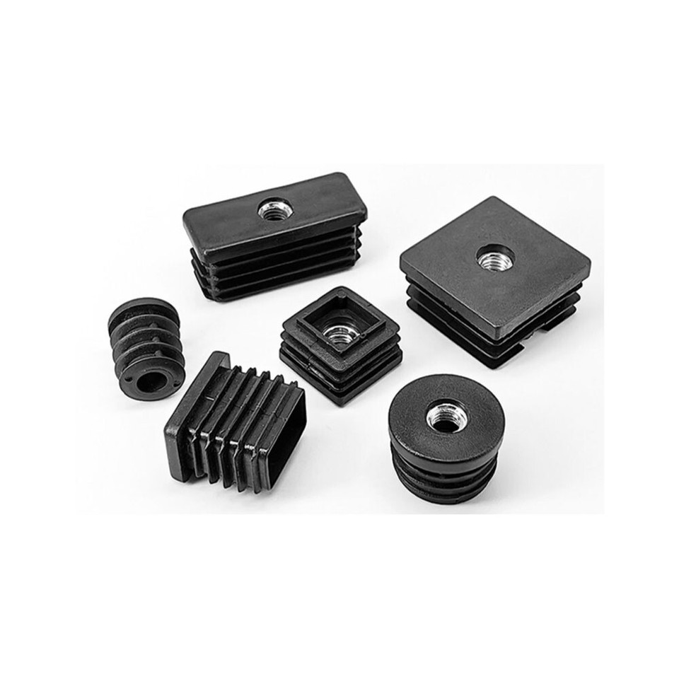 Round/Square Plastic Tube End Caps Insert Bungs Nuts Plug Adjustable ...
