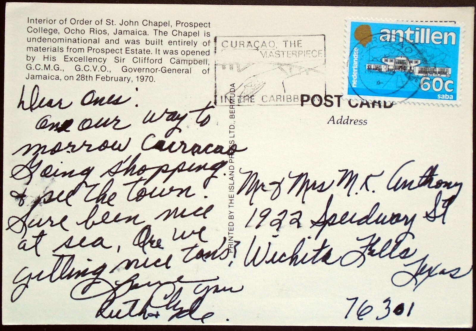 Interior of Order of St. John Chapel, Prospect College, Ocho Rios ...