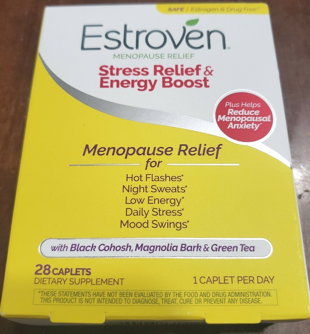 Estroven Menopause Relief Stress Relief & Energy Boost 28 Caplets Exp ...