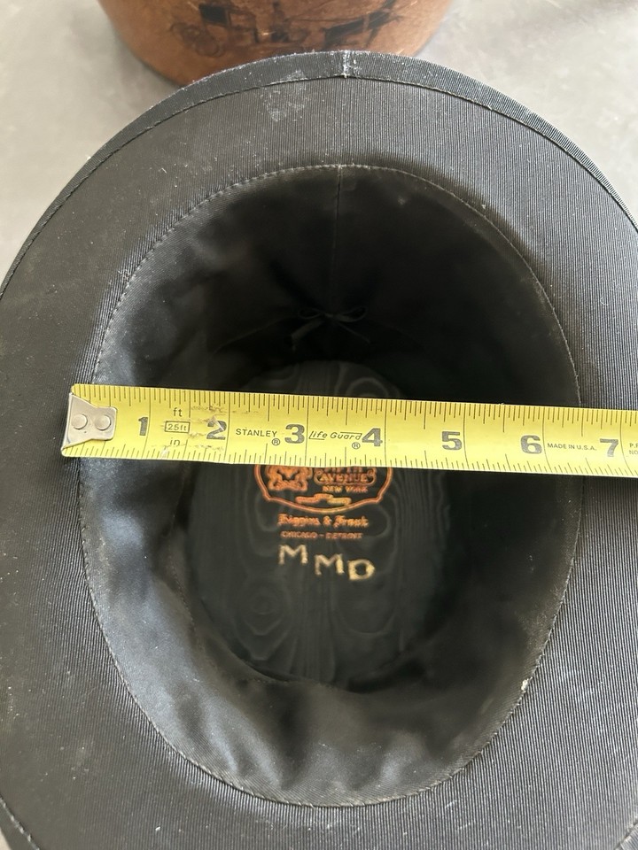 Antique Silk Collapsible Top Hat W/Leather Box Dobbs & Co. 5th Ave NY ...