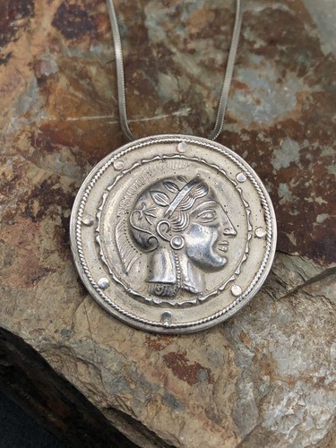 Sterling Silver Athena The Ancient Greek Goddess Necklace Pin/Brooch | eBay