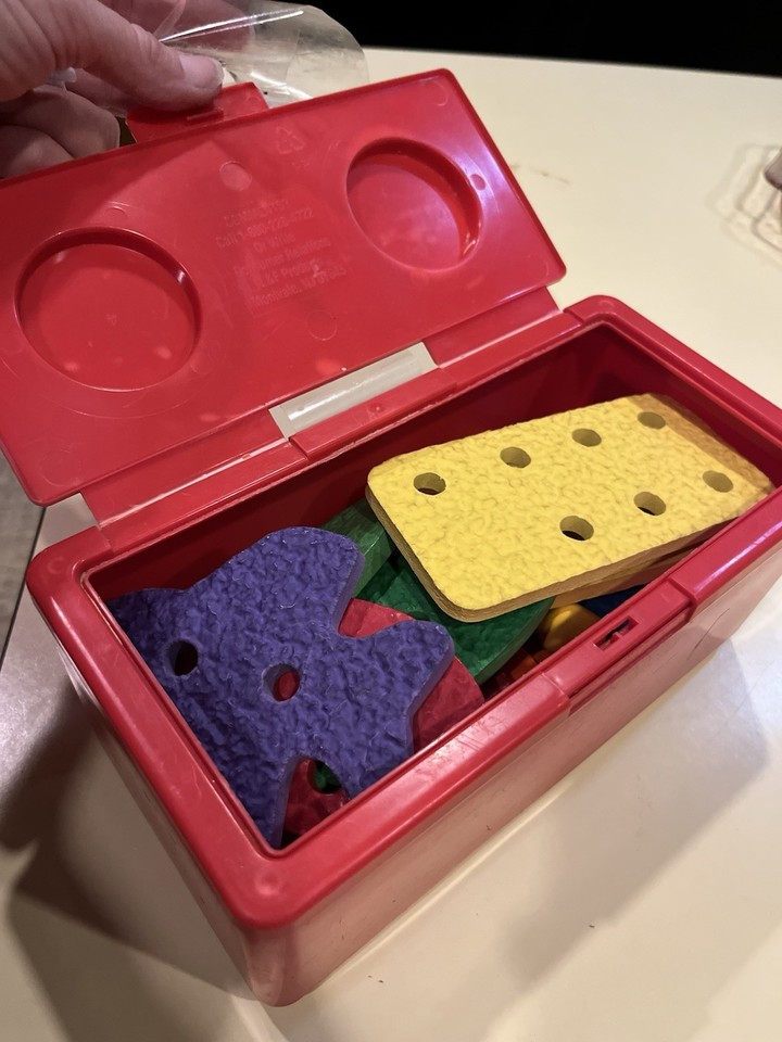 Vintage Plastic Red Chubs Baby Wipes Lego Stackable Storage Container ...