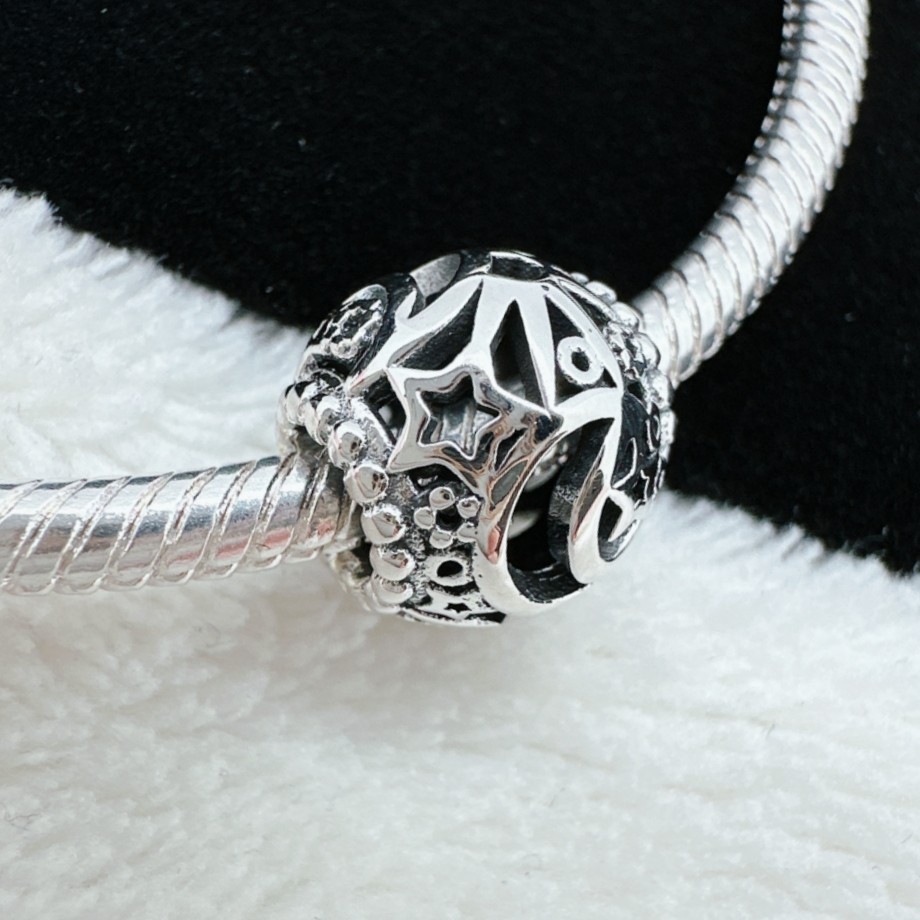 Pre-owned Pandora 925 Silver Sun and Stars & Moon Openwork Charm ...