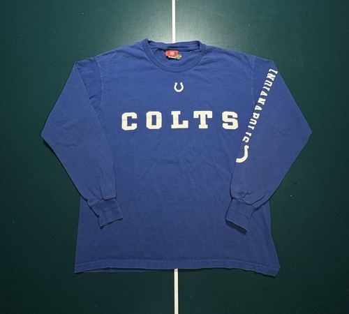 Vintage Indianapolis Colts NFL Long Sleeve Shirt Mens Large Blue ...